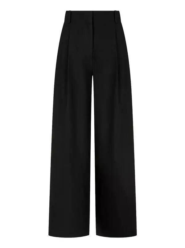 STUDIO TOMBOY Fleece Lined Pleated Trousers - Black