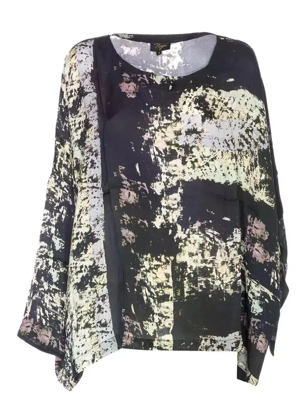 YAVI Printed Blouse - Black