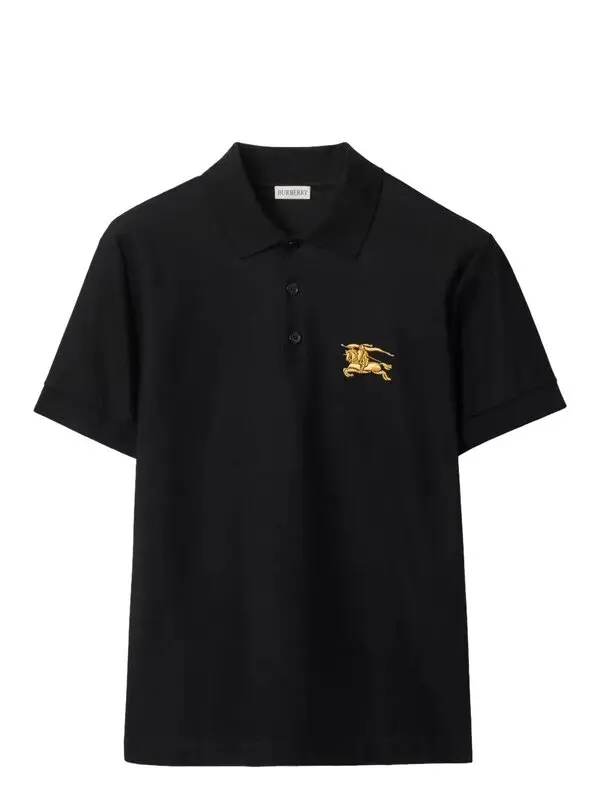 Burberry Equestrian Knight Logo Polo Shirt - Black