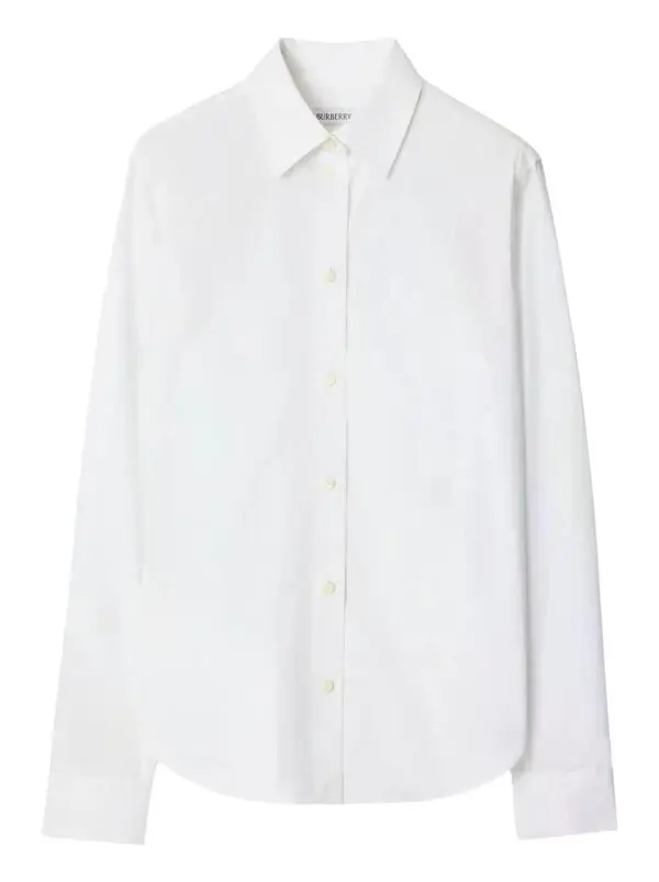 Burberry Embroidered Long-sleeve Shirt - White
