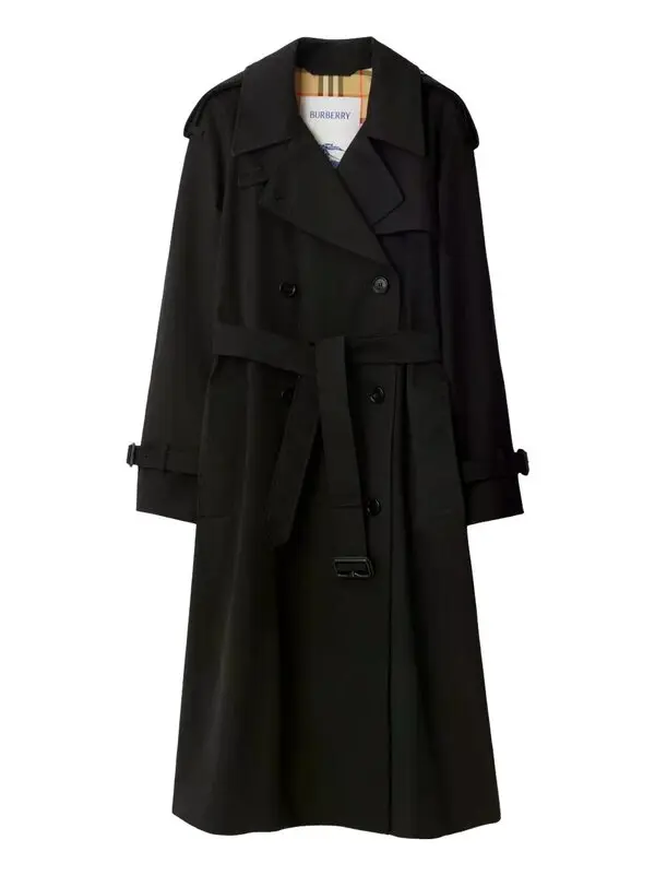 Burberry Double-breasted Belted Trench Coat - Black