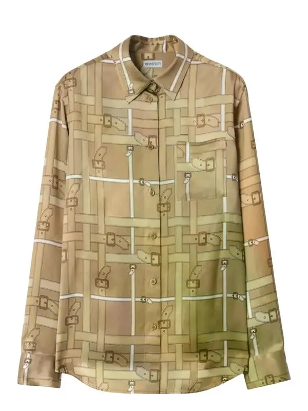 Burberry Belt-buckle Pattern Shirt - Neutrals