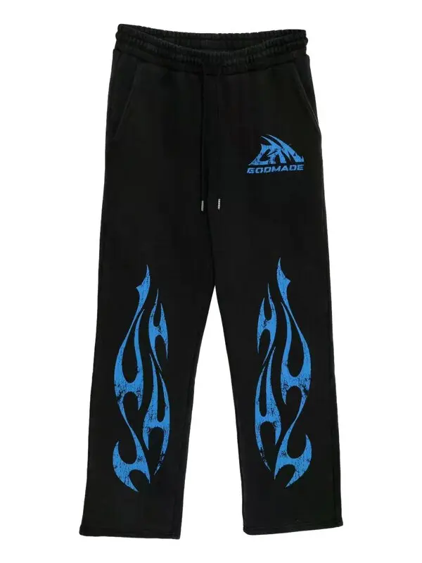 GODMADE Logo-print Trousers - Black