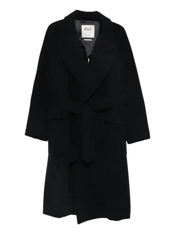 VALSTAR Belted Notched Lapel Coat - Blue