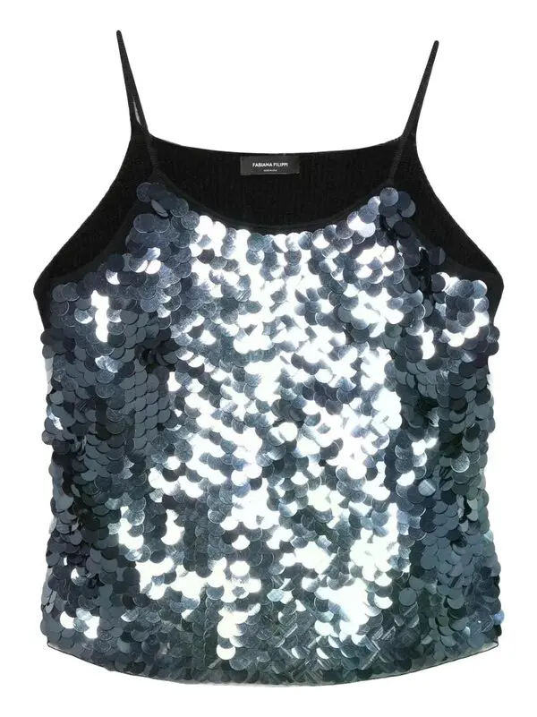 Fabiana Filippi Sequin-embellished Top - Black