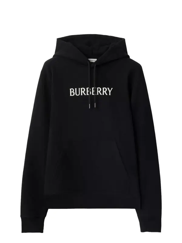 Burberry Logo-print Hooded Sweatshirt - Black