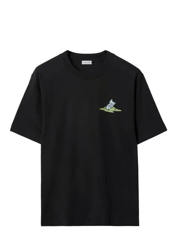 Burberry Printed Cotton T-shirt - Black