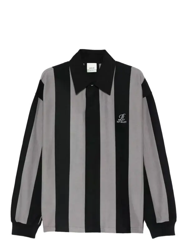 AGOLDE Vertical-stripe Polo Shirt - Grey