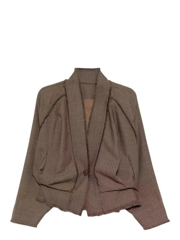 YANGKEHAN Draped Jacket - Brown