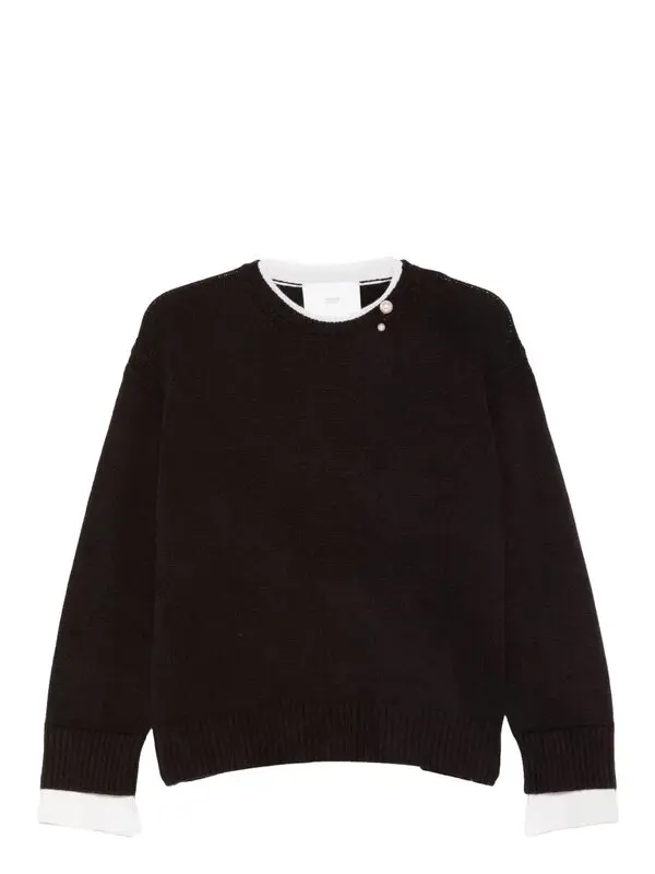 VANISÈ Pearl-embellished Sweater - Brown