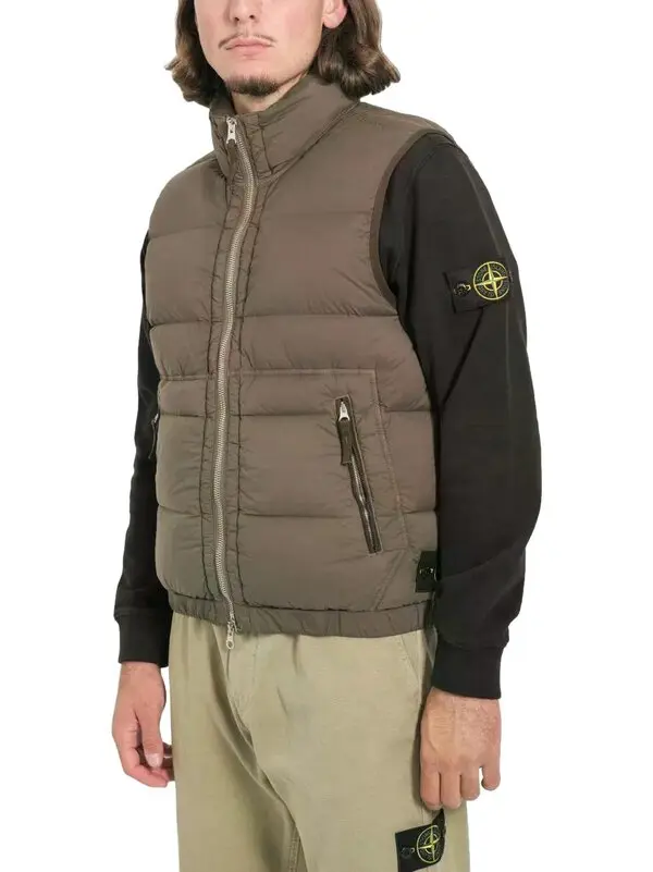 Stone Island Seamless Zip-up Gilet - Brown