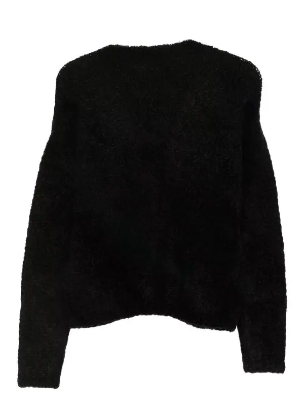 Patrizia Pepe Long-sleeved Crew Neck Sweater - Black