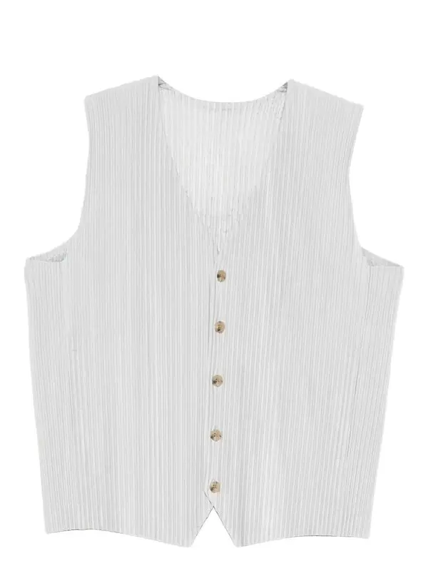 Issey Miyake Buttoned Sleeveless Vest - Grey