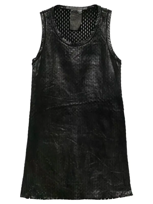 CAROL CHRISTIAN POELL Perforated Leather Dress - Black