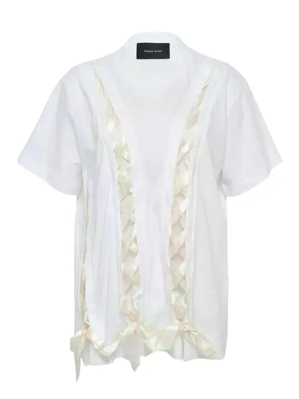 Simone Rocha Unraveling Ribbon T-shirt - White