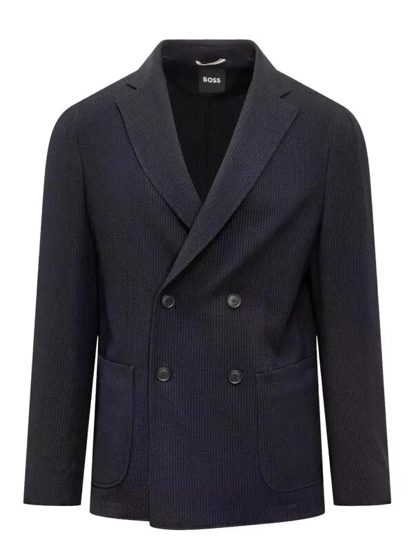 BOSS Double-breasted Jacket - Blue