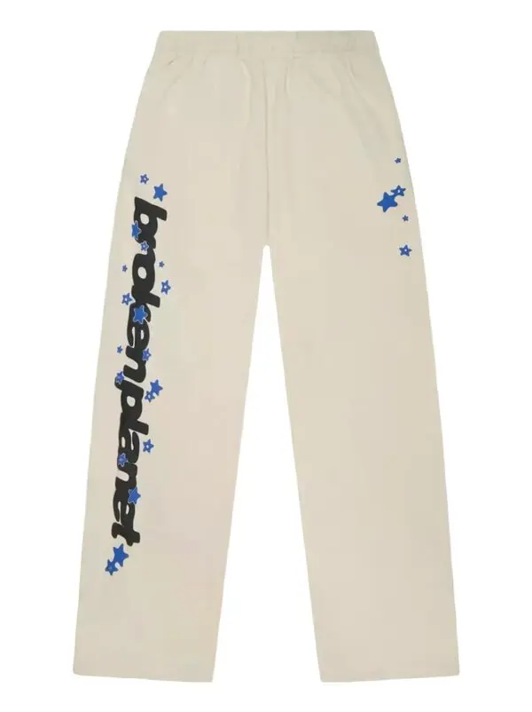 BROKEN PLANET Star-graphic Straight Track Pants - Neutrals