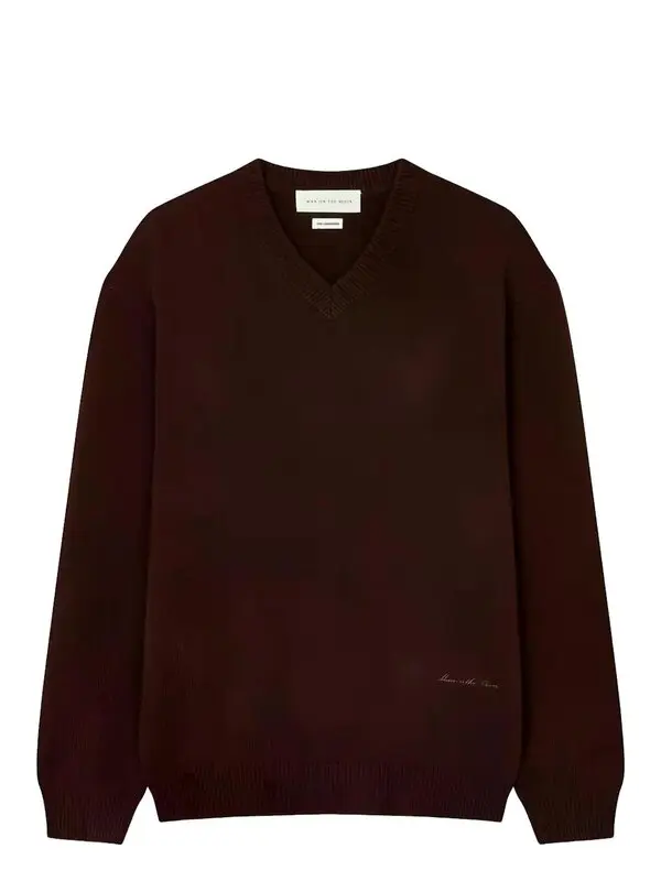 MAN ON THE BOON. V-neck Sweater - Brown