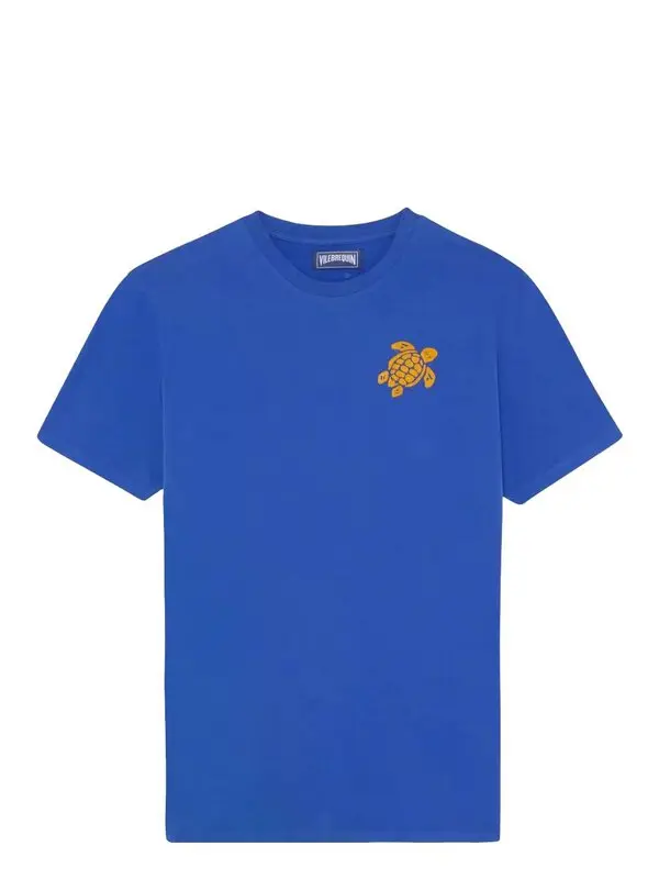Vilebrequin Crew-neck Turtle-embroidery T-shirt - Blue