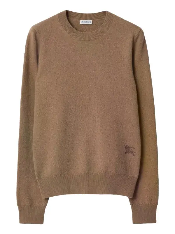 Burberry Crew-neck Sweater With Equestrian Logo - Brown