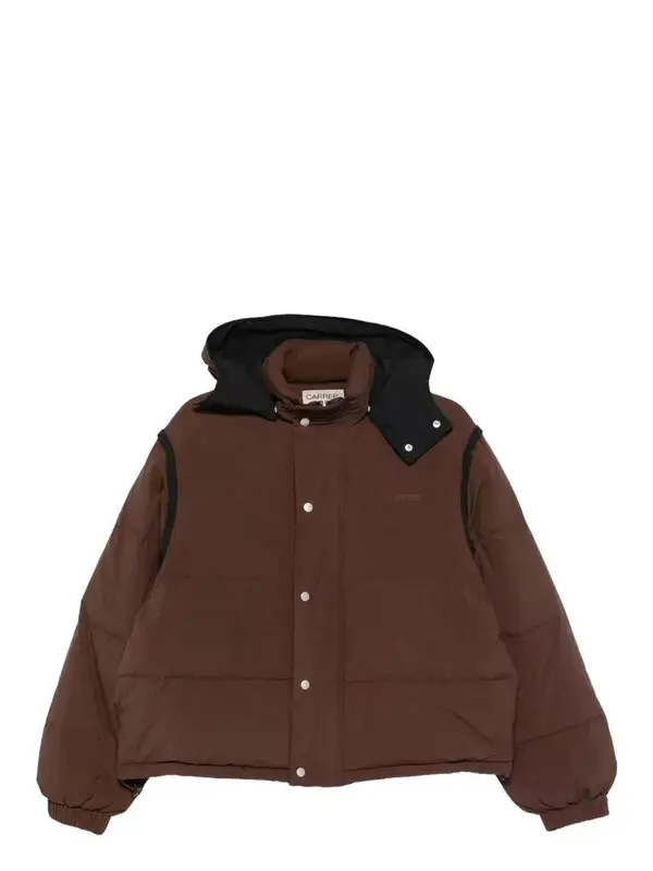 Carrera Eyewear Buttoned Hooded Padded Jacket - Brown