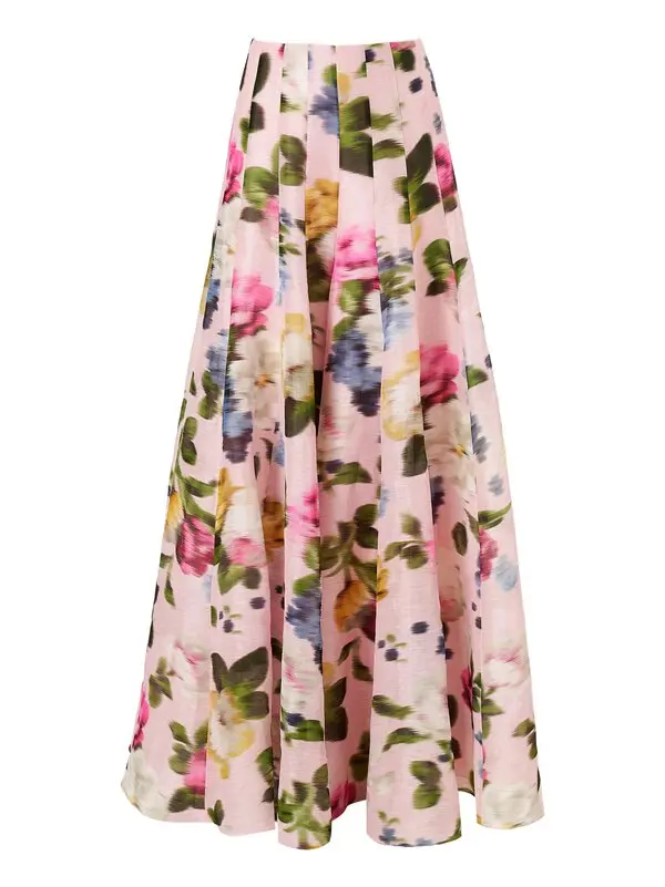 Carolina Herrera High-rise Wide-leg Floral Silk Pants - Light Pink