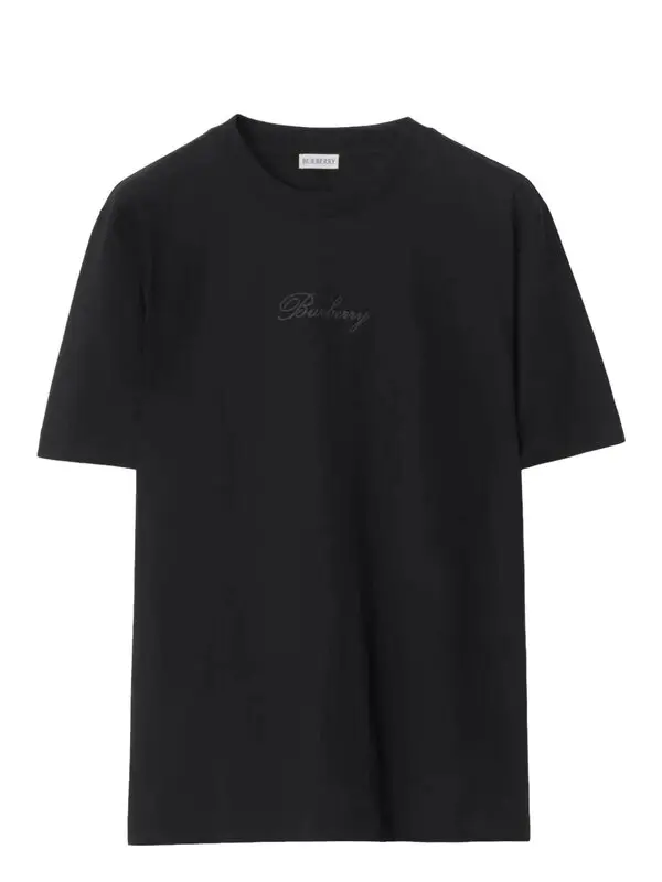 Burberry Cursive Logo Cotton T-shirt - Black