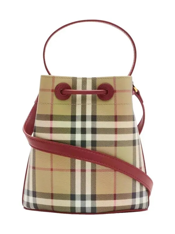 Burberry Mini Check Bucket Bag - Neutrals