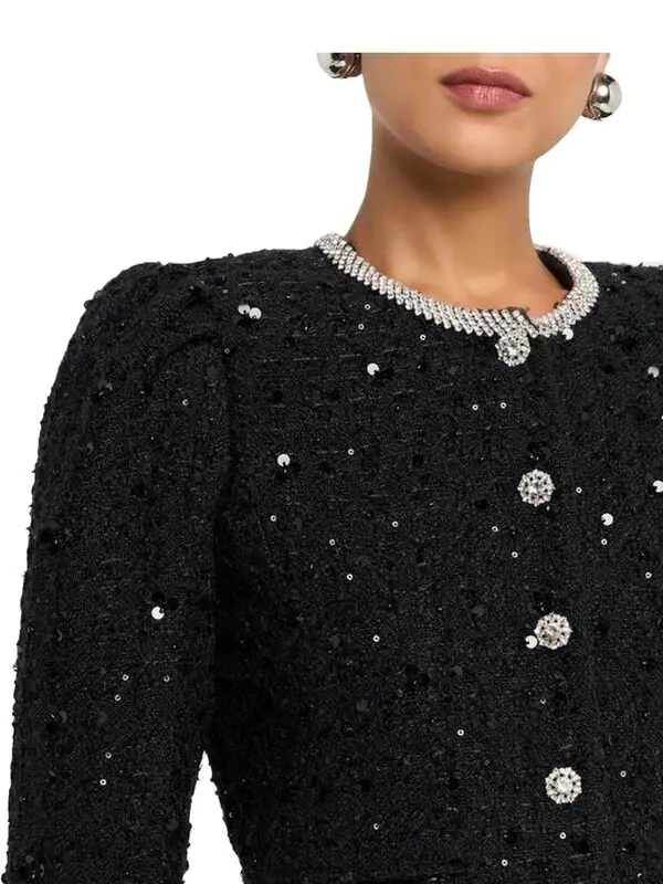 Generation Love Ava Sequin-embellished Tweed Mini Skirt - Black