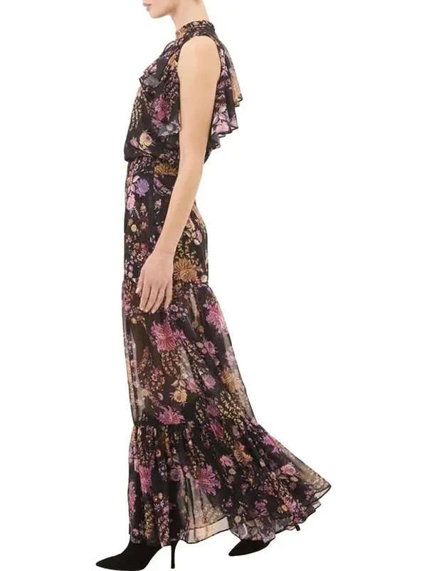 Misa Kyra Floral Chiffon Top - Dusted Cli