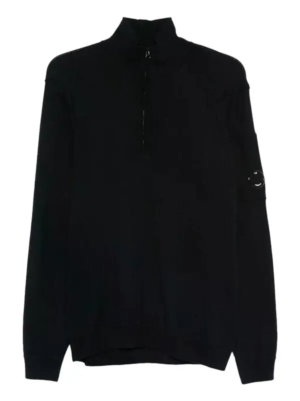 C.P. COMPANY Lens-detail Half-zip Sweater - Black