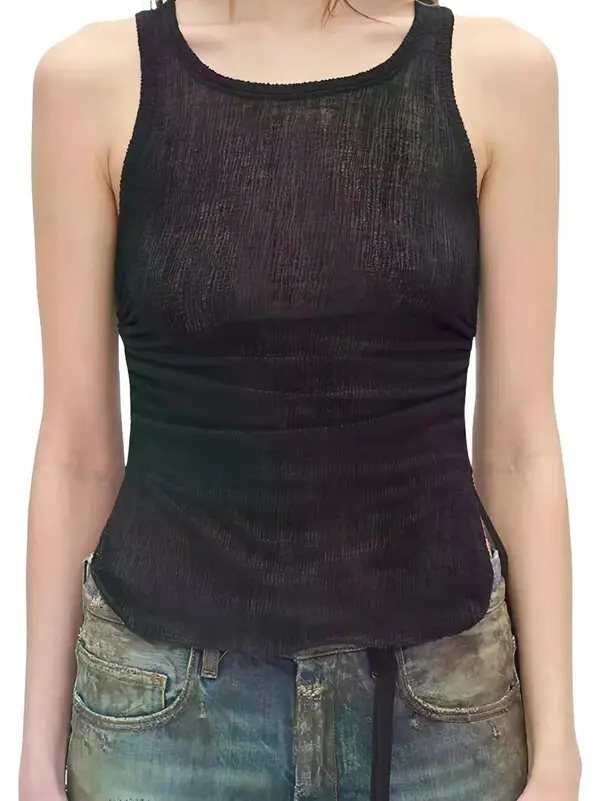 ANN DEMEULEMEESTER Mara Wrinkled Tank Top - Black