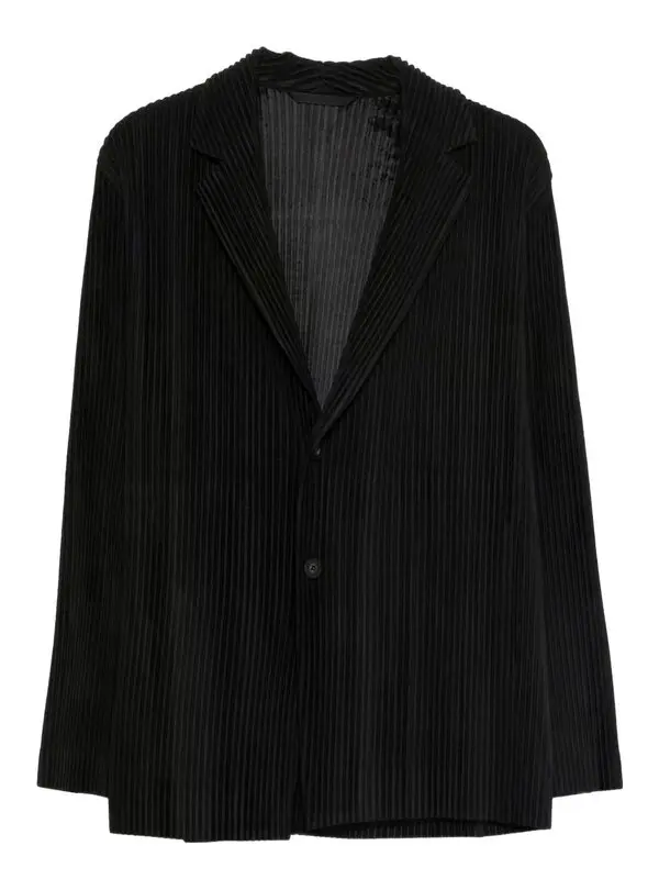Issey Miyake Plissé Single-breasted Blazer - Black