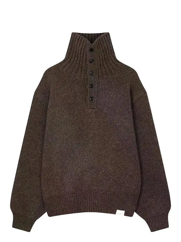 MAN ON THE BOON. High-neck Alpaca-blend Sweater - Brown