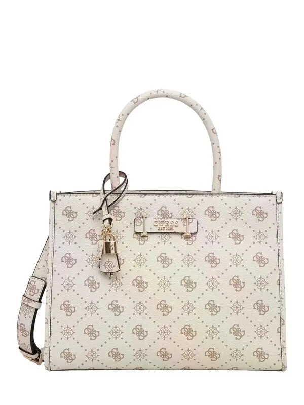 Guess Monogram Charm Tote Bag - Neutrals