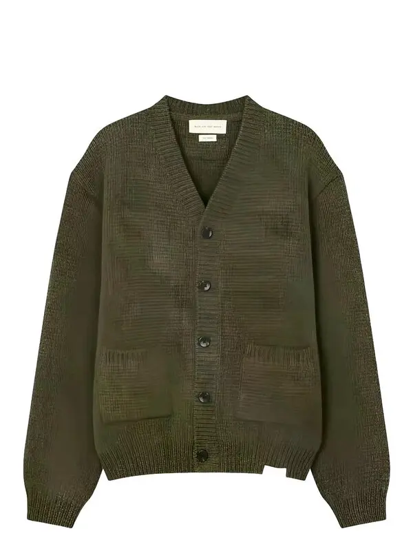 MAN ON THE BOON. Button Pocket Cardigan - Green