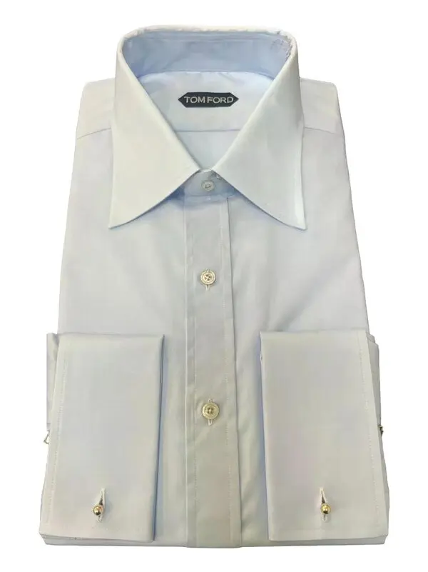 TOM FORD Pointed-collarbutton-cuffs Shirt - Blue