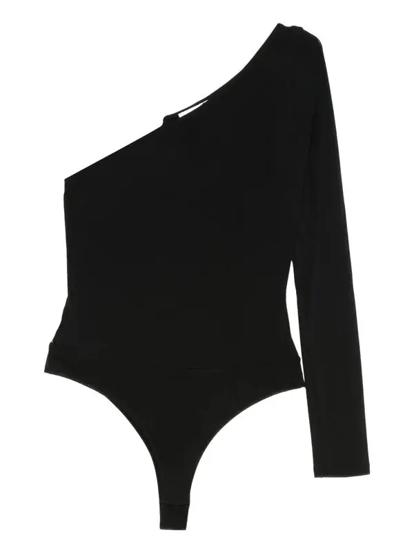 Patrizia Pepe Sequin One-shoulder Bodysuit - Black