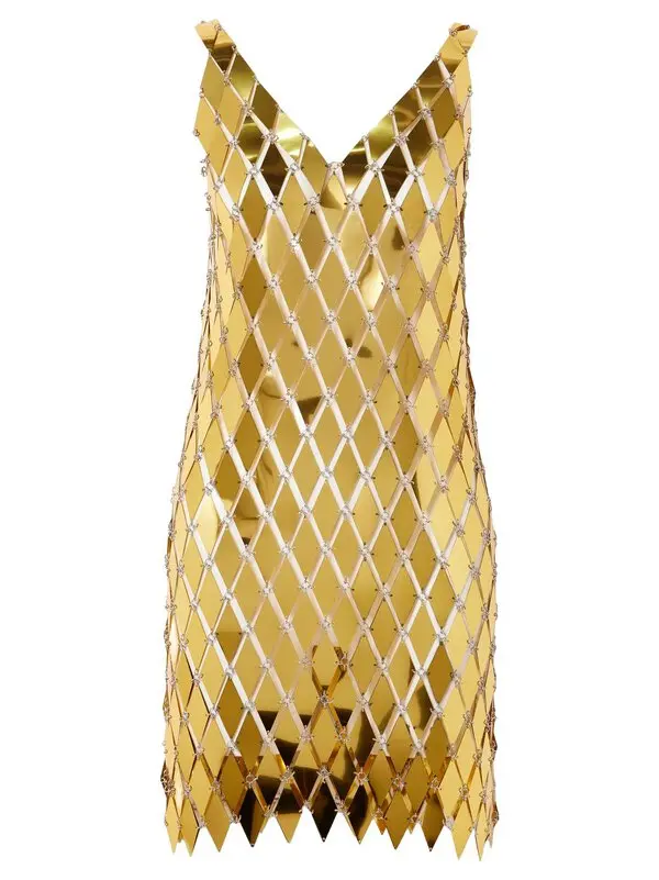 Rabanne Assemblage Chainmail Mini Dress - Gold