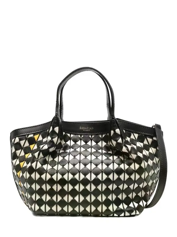 SERAPIAN Mini Secret Mosaico Tote Bag - Black