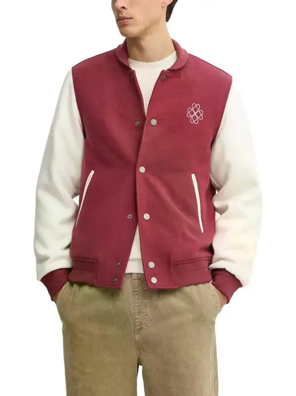 BENETTON Embroidered Buttoned Jacket - Red
