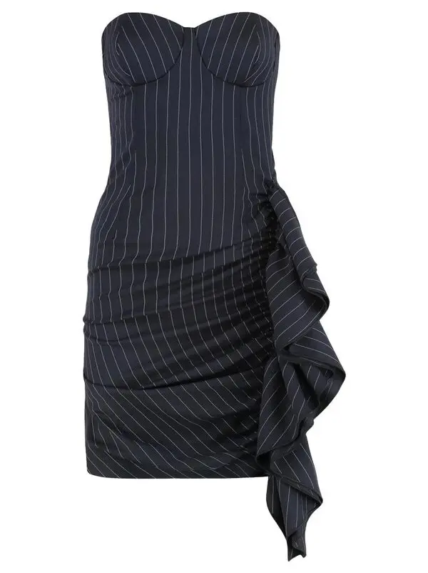 LES FILLES D'EVA Pinstripe Mini Dress - Black