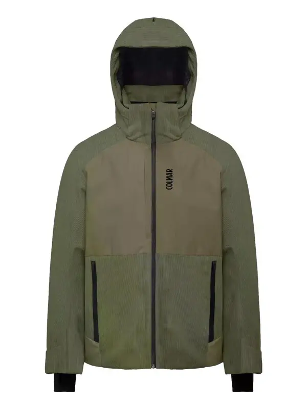 COLMAR Hooded Ribbed Ski Jacket - Green