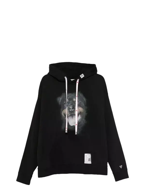 Mihara Yasuhiro Dog-print Hoodie - Black