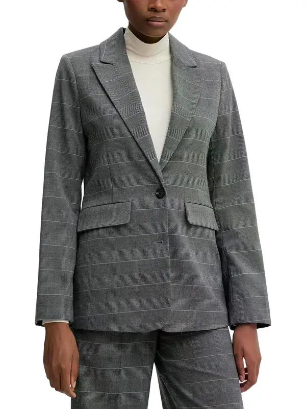BENETTON Plaid Pocket Blazer - Grey