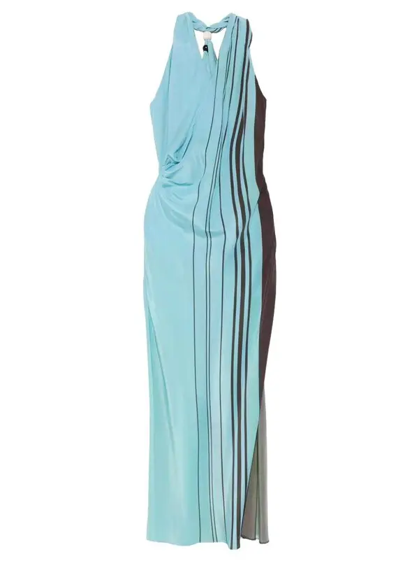 Sir The Label Striped Halterneck Maxi Dress - Blue