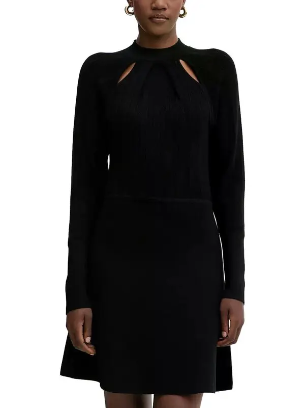 BOSS Cut-out Long-sleeve Mini Dress - Black