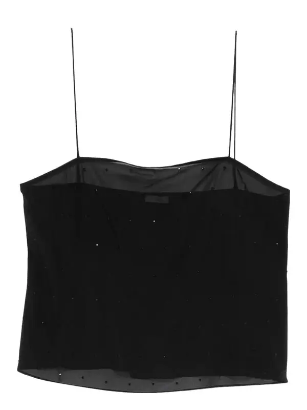 ST. AGNI Glass Bead Embellished Top - Black