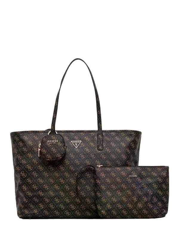 Guess Monogram Tote Bag - Brown