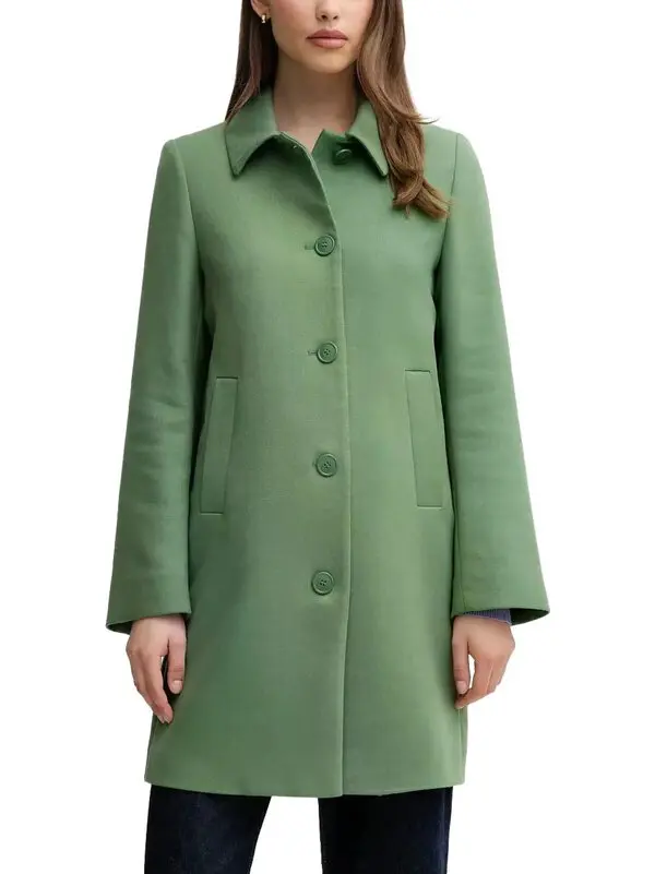 BENETTON Buttoned Collared Coat - Green